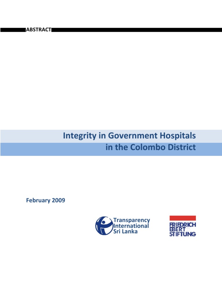 Abstract Colombo Hospital Study | PDF | Bribery | Corruption