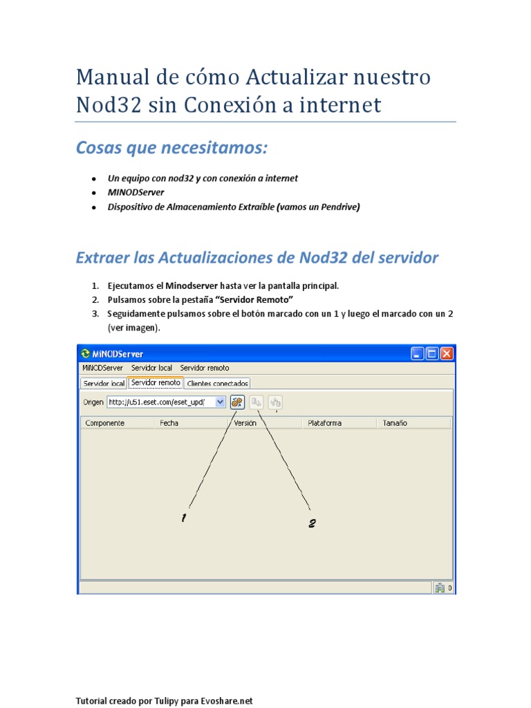 Manual de Cómo Actualizar Nuestro Nod32 Sin Conexión A Internet | PDF