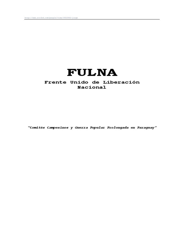 FULNA Frente Unido de Liberacion Nacional | PDF | Guerra de guerrillas ...