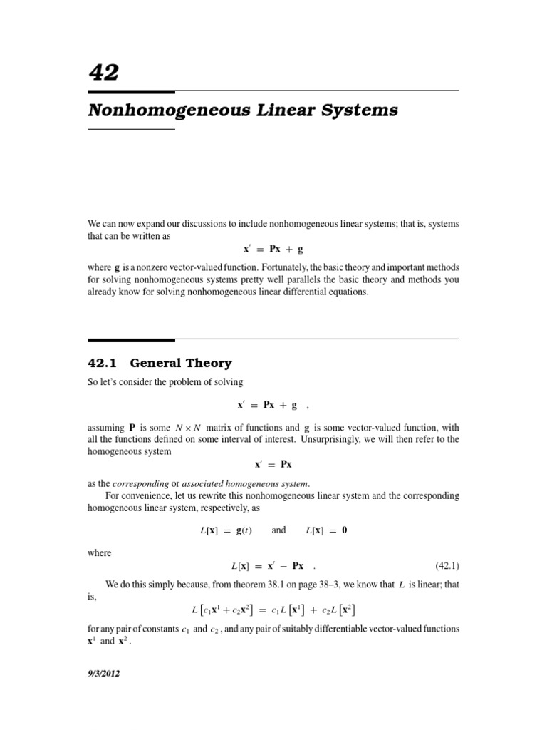 Solving Nonhomogeneous Linear Systems Through the Method of ...