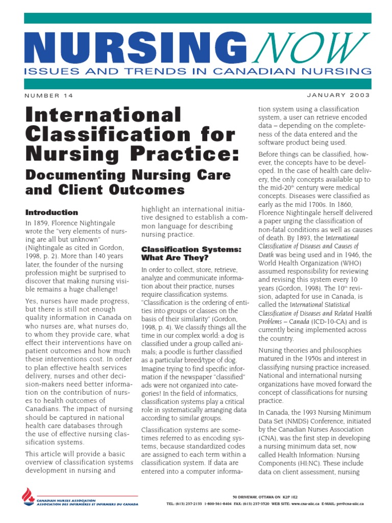 International Classification For Nursing Practice:: Documenting Nursing ...