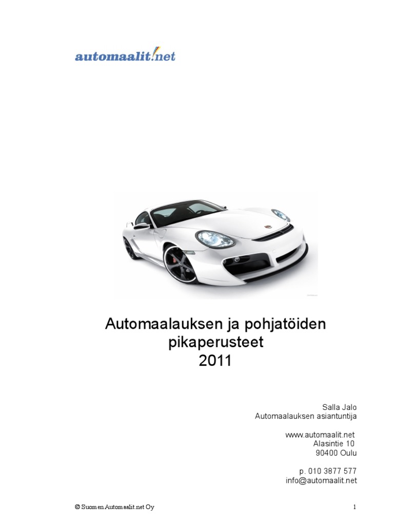 Automaalausopas Automaalit Net 2011 PDF | PDF