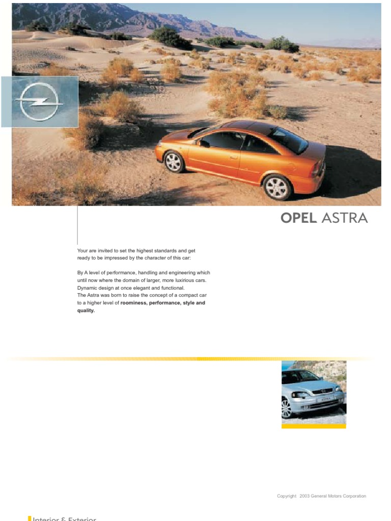 Opel Astra Brochure 01 | PDF | Suspension (Vehicle) | Transmission ...