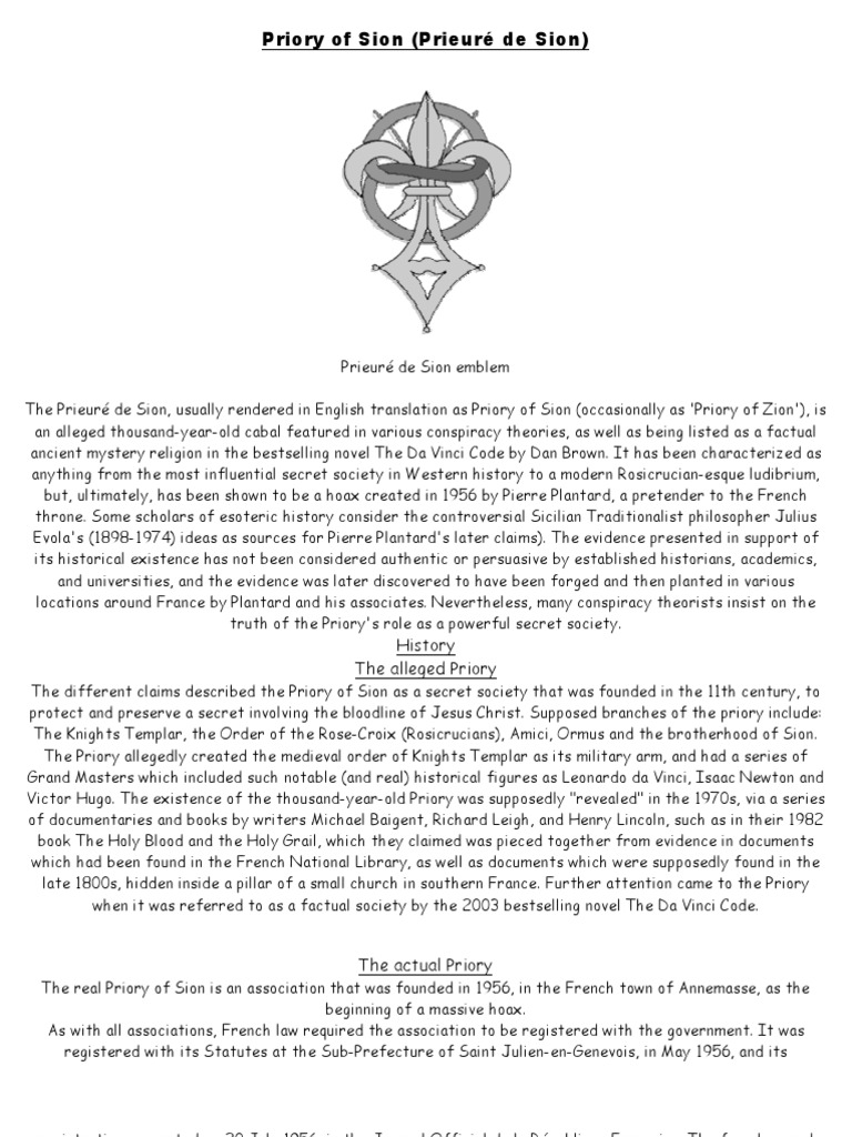 Priory of Sion | PDF