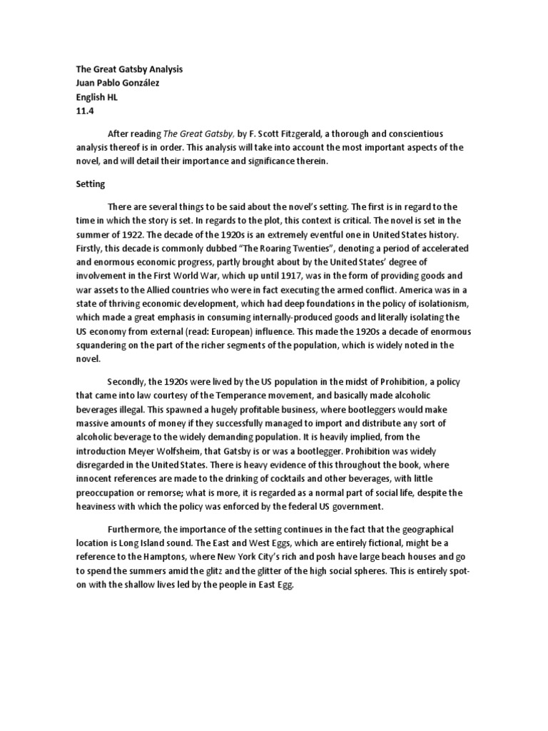 The Great Gatsby: Themes and Analysis | PDF | The Great Gatsby