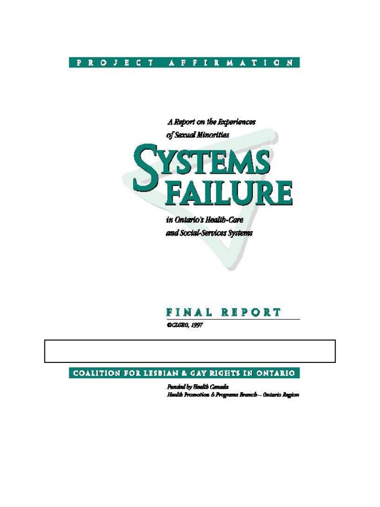Systems Failure: Report On The Experiences of Sexual Minorities in ...