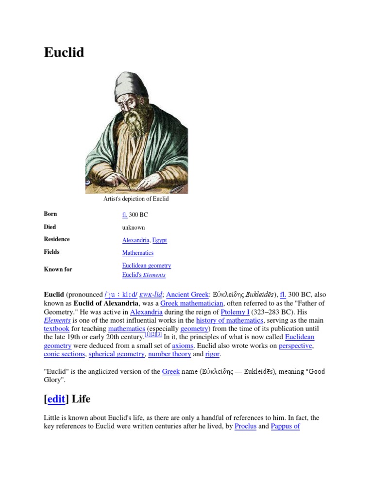 Euclid: Life | PDF | Euclid | Geometry