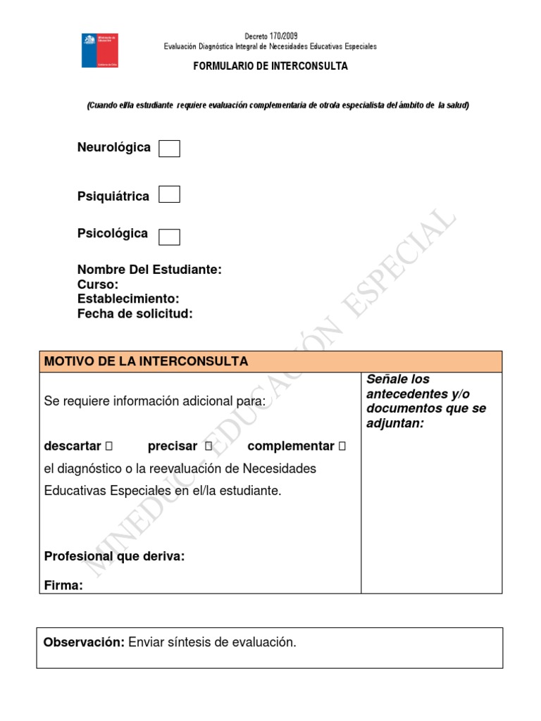 Solicitud de Interconsulta 1 | PDF