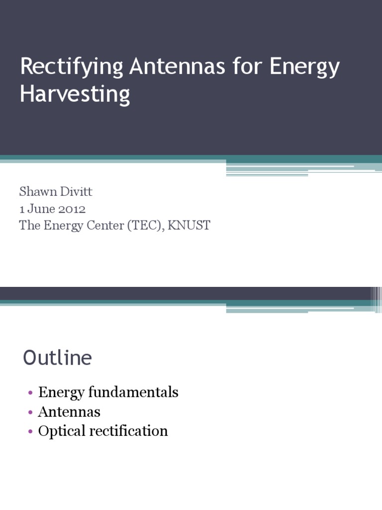 Rectifying Antennas For Energy Harvesting | PDF