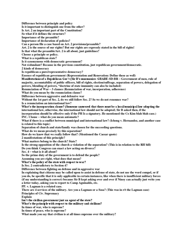 Difference Between Principle and Policy | PDF | Fourteenth Amendment To ...