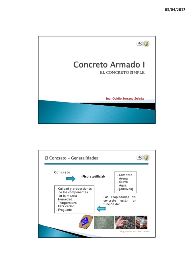 Tema 01 - El Concreto Simple | PDF | Hormigón | Cemento