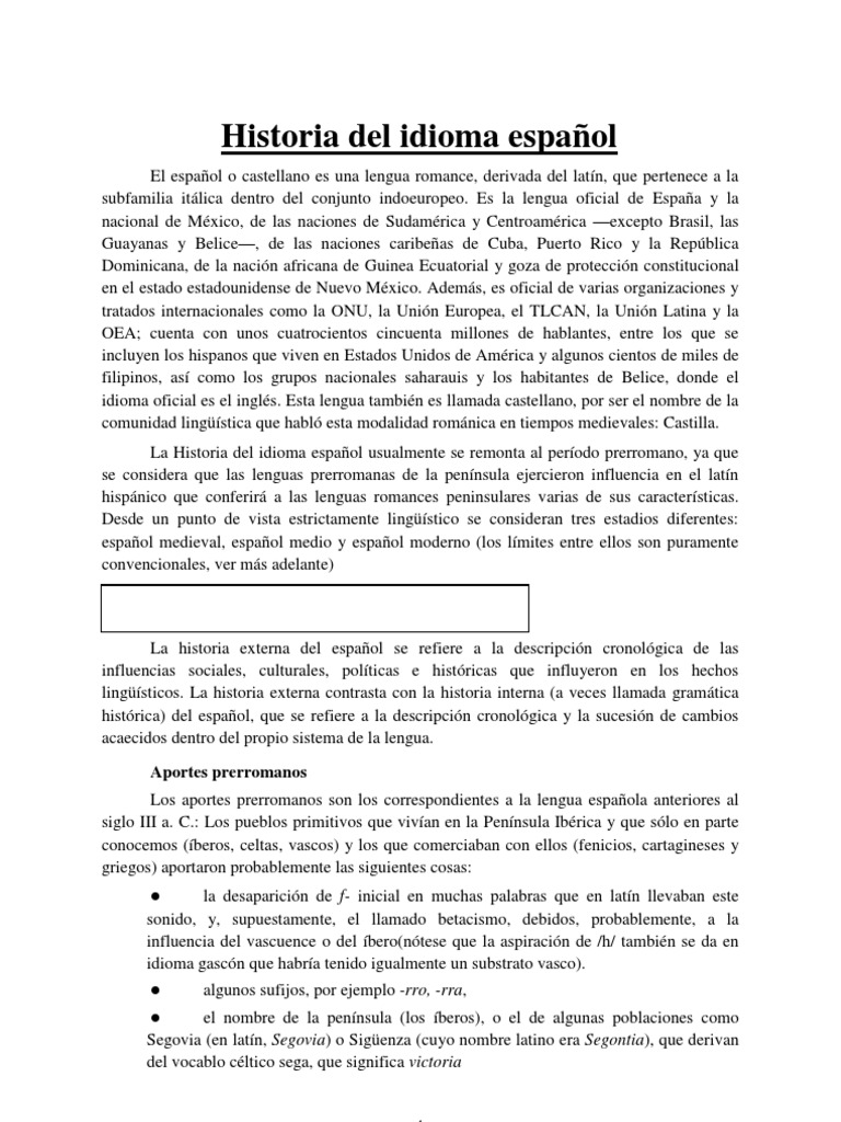 Historia Del Idioma Español | PDF | Lengua española | latín