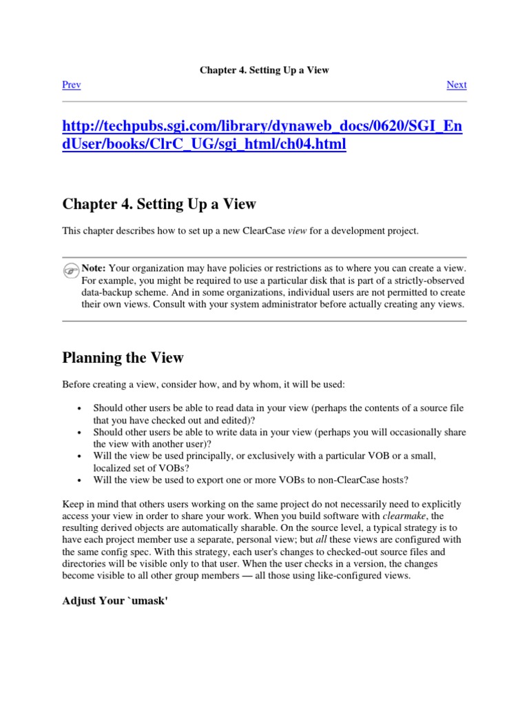 Creating A View in Clearcase | PDF | System Software | Computing