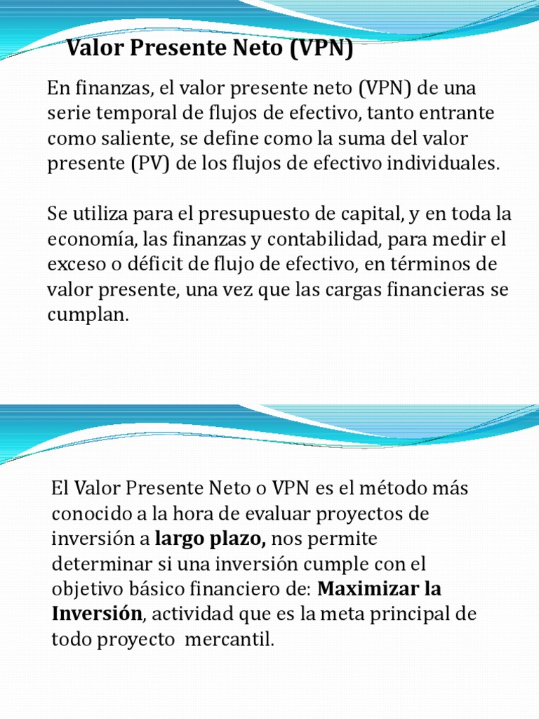 Metodo VPN | PDF | Valor presente neto | Interés