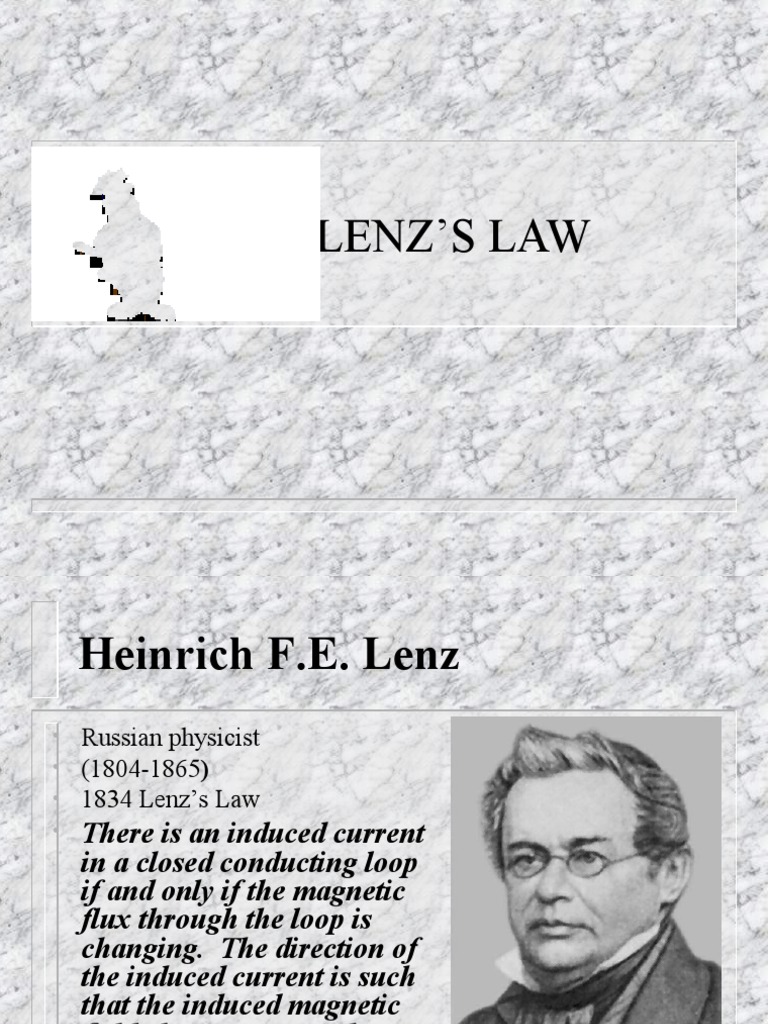 Lenzs Law | PDF | Electromagnetic Induction | Inductor