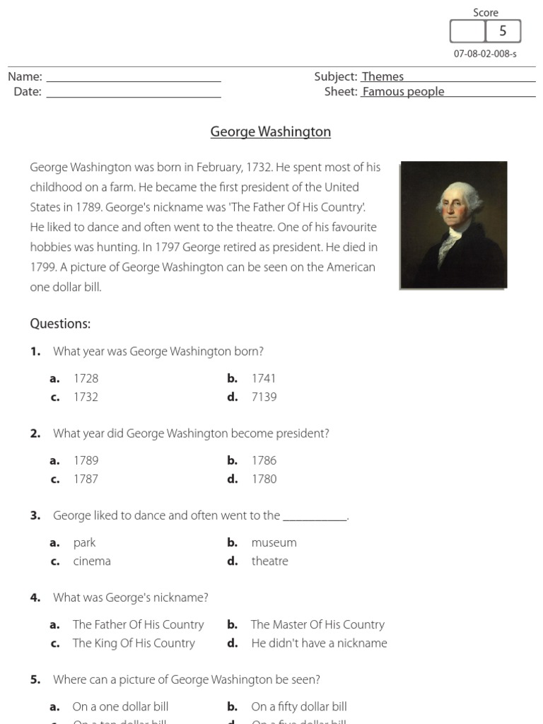 George Washington: Key Facts & Quiz | PDF