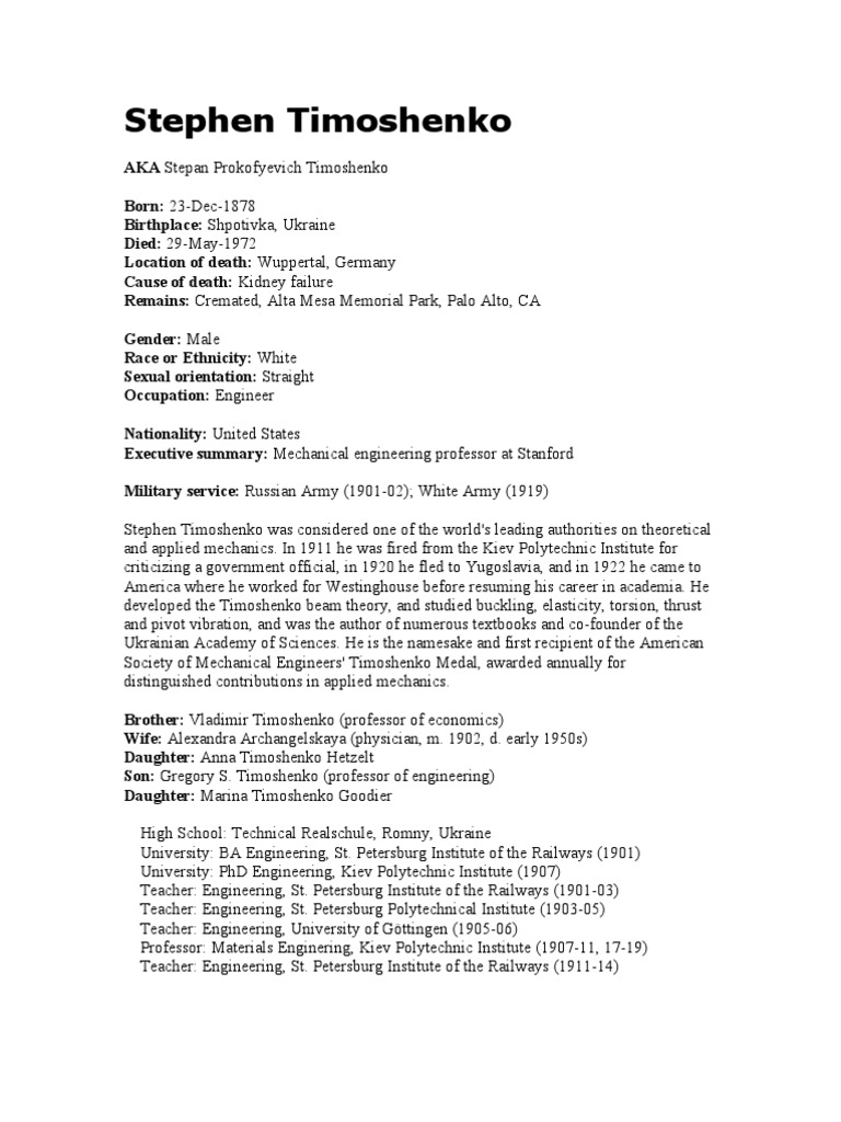 Timoshenko | PDF | Science And Technology | Engineering