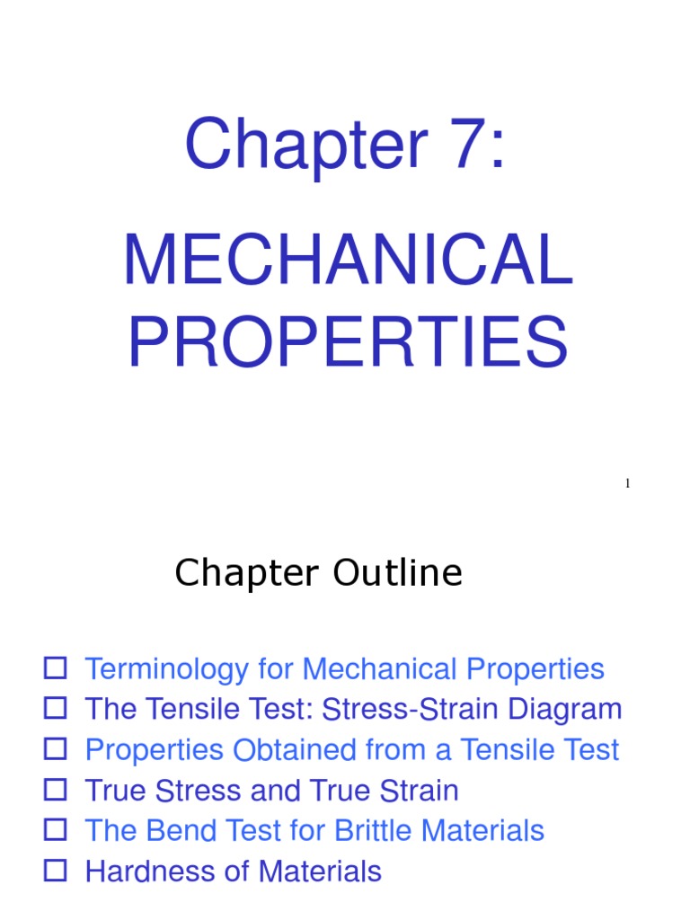 Mechanical Properties | PDF | Deformation (Engineering) | Ultimate ...