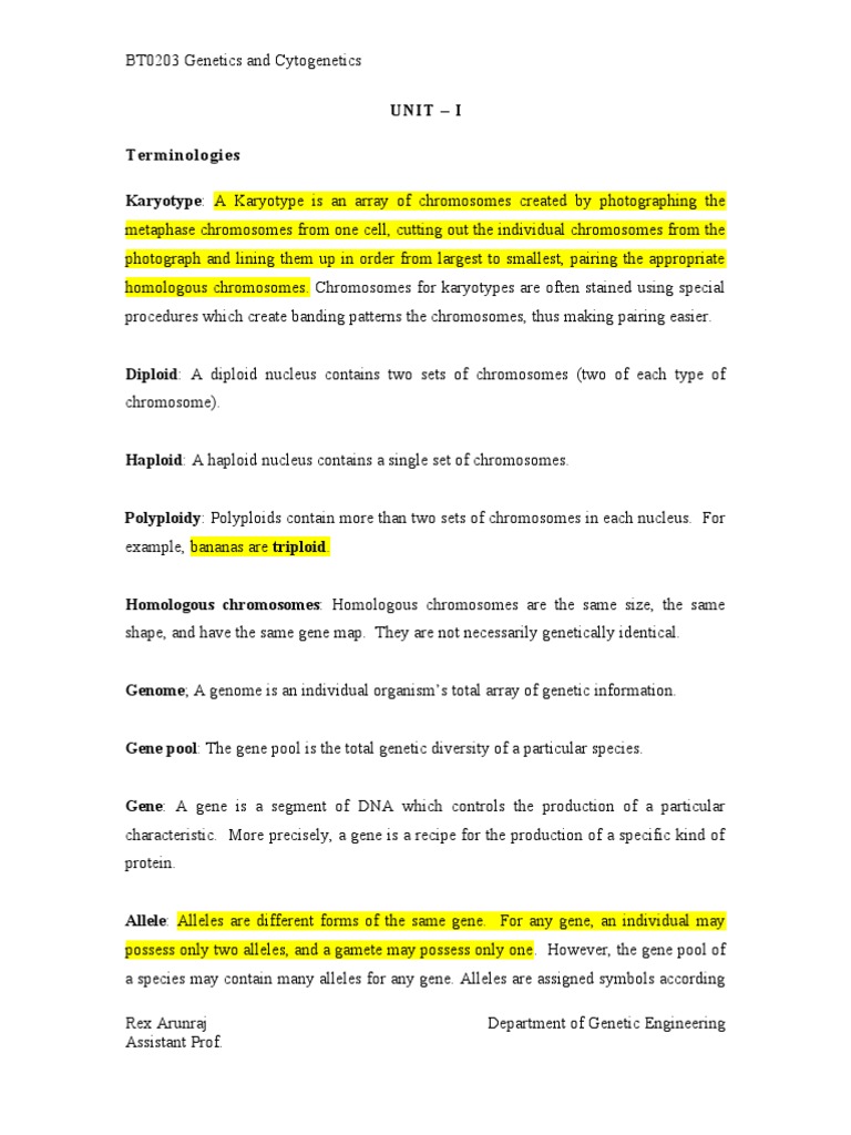 BT203 - Genetics Unit 2 | PDF | Dominance (Genetics) | Zygosity