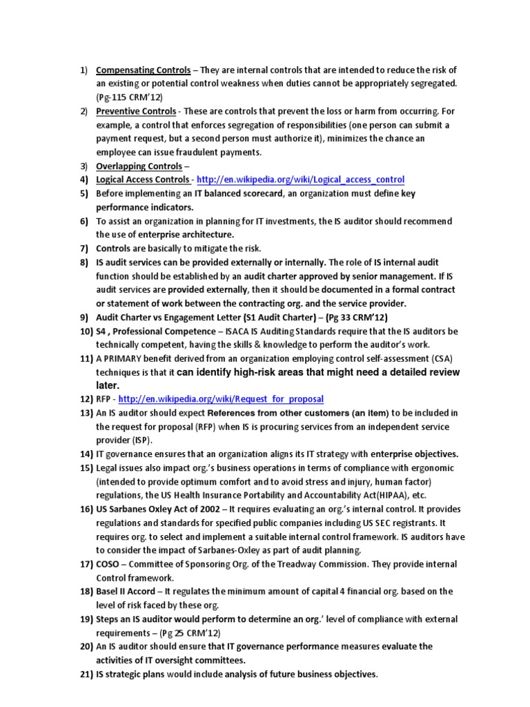 Compensating Controls & Preventive Controls | PDF | Computer Forensics ...