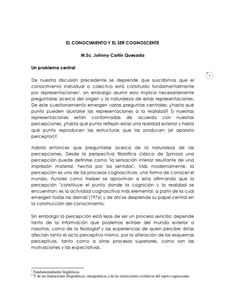El Conocimiento y El Ser Cognoscente | PDF | Empirismo | Racionalismo