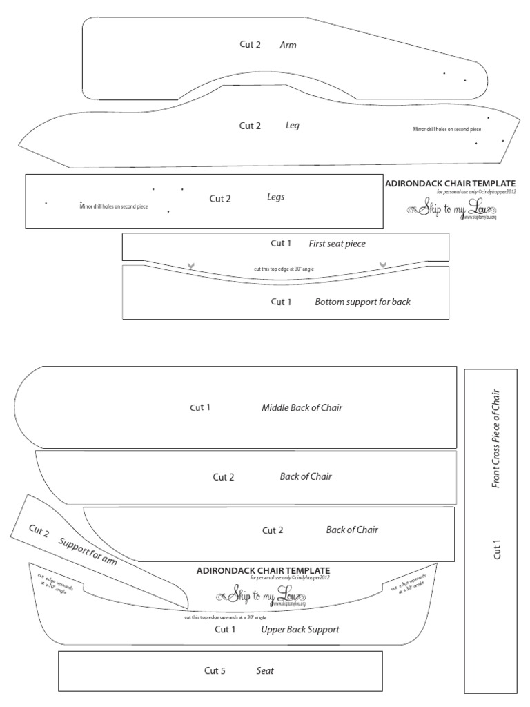 Adirondack Chair Template Plans | PDF