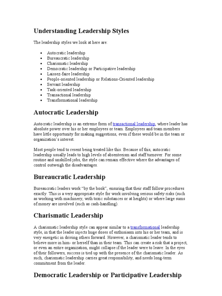 People Oriented Leadership Style