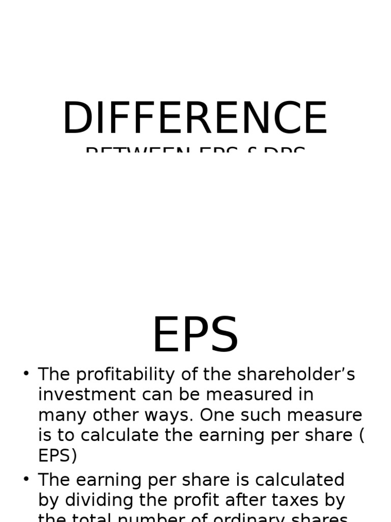 Bhupendra Imrt B School Lucknow Difference Between Eps N Dps | PDF ...