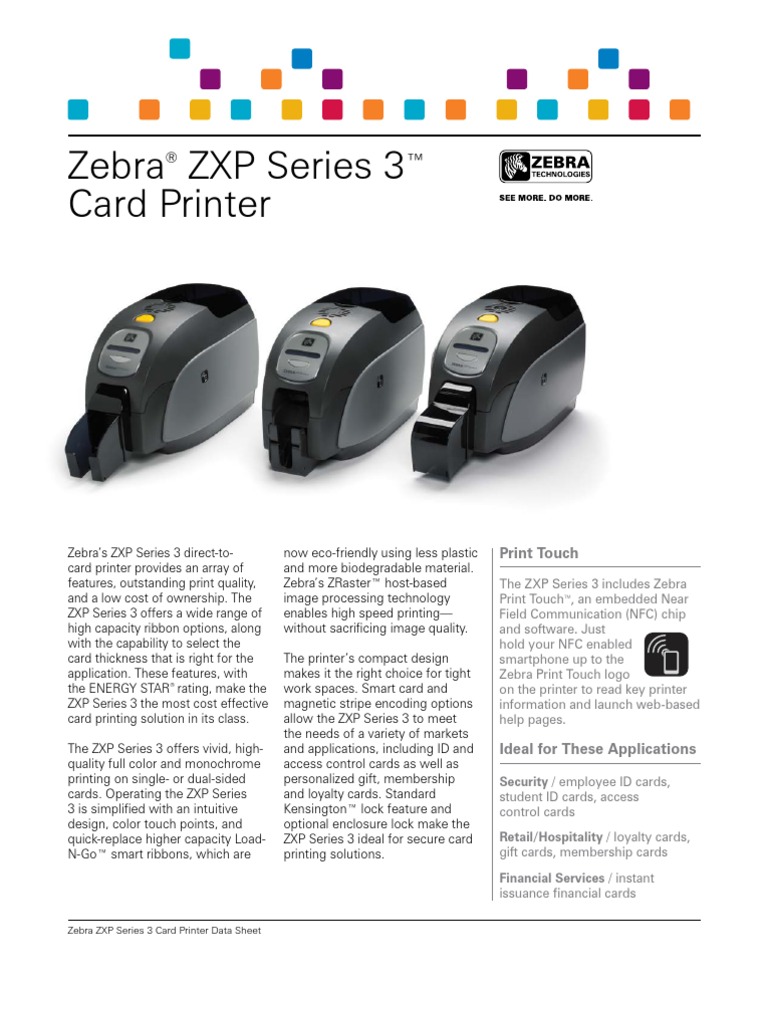 Zebra ZXP Series 3 Brochure | Printer (Computing) | Smart Card | Free ...