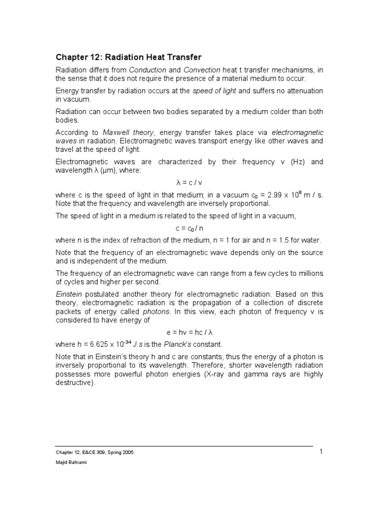 Radiant Heat Transfer | PDF
