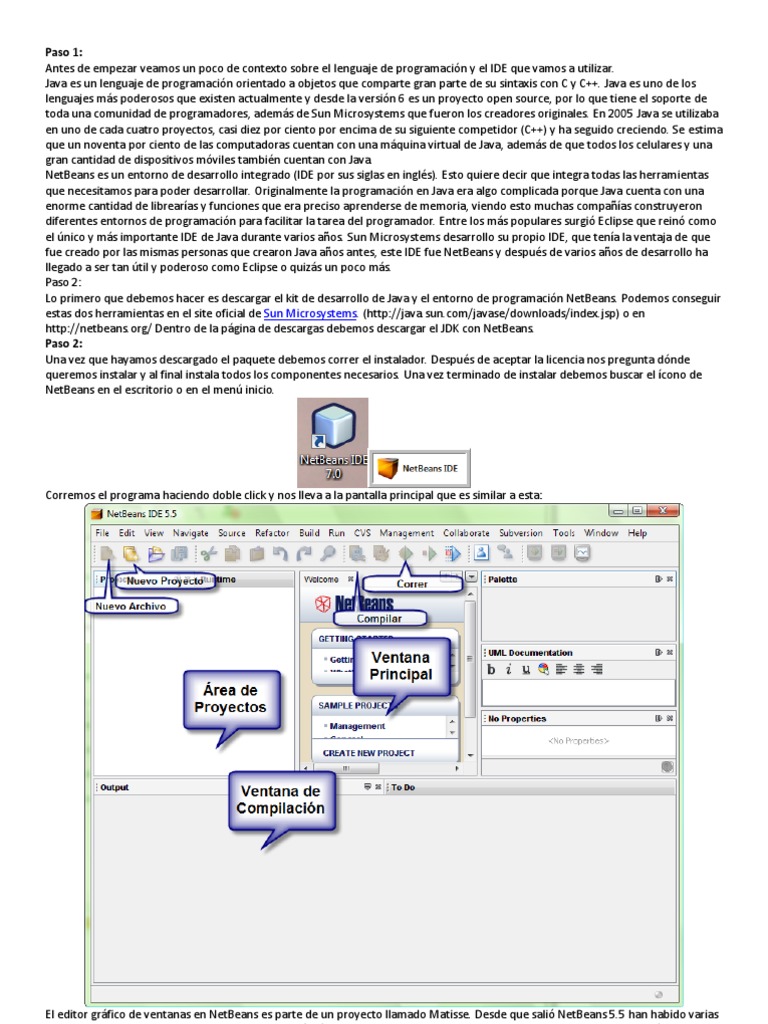 Guía de Java y NetBeans: Instalación y Primeros Pasos | PDF | Entorno de desarrollo integrado ...