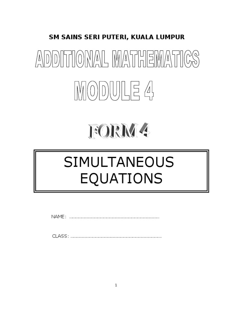 Simultaneous Equations | PDF | Equations | Nonlinear System
