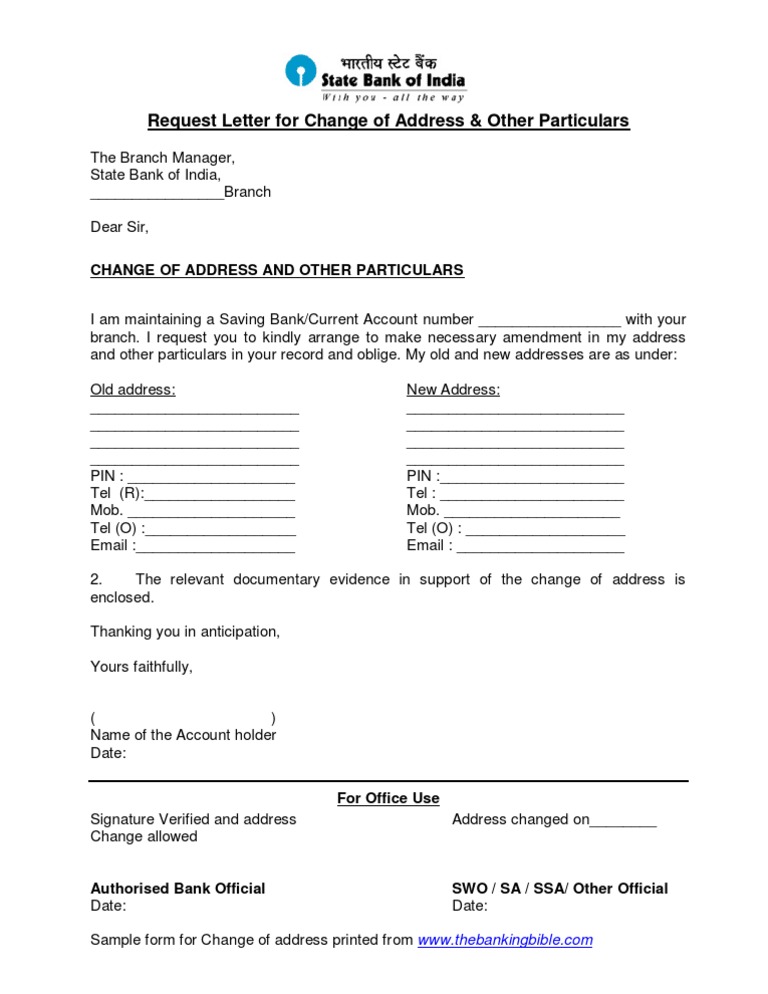 Request Letter For Change of Address | PDF