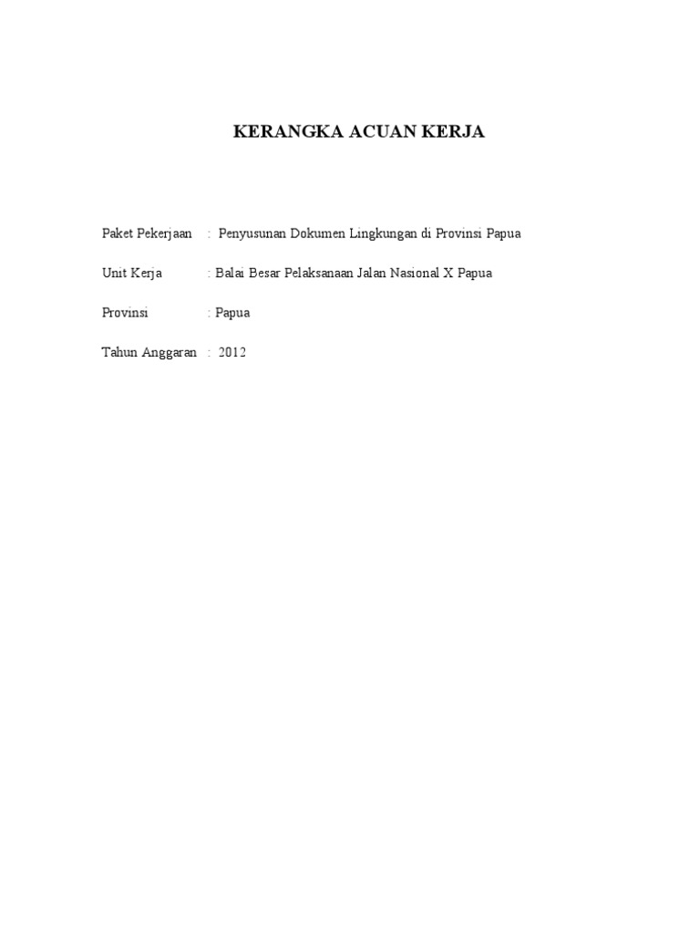 Kak Amdal 2012 Papua | PDF | Teknologi & Rekayasa