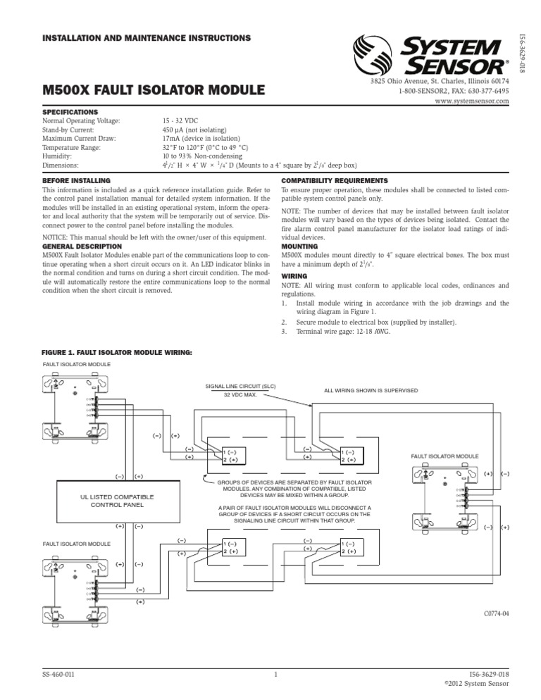 System Sensor Instructions | PDF | Electrical Wiring | Electrical Network