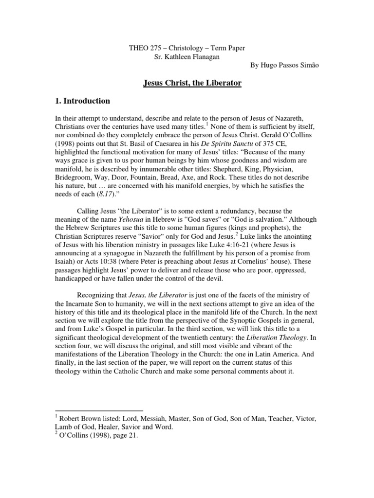 Jesus Christ Liberator | PDF | Christology | Jesus