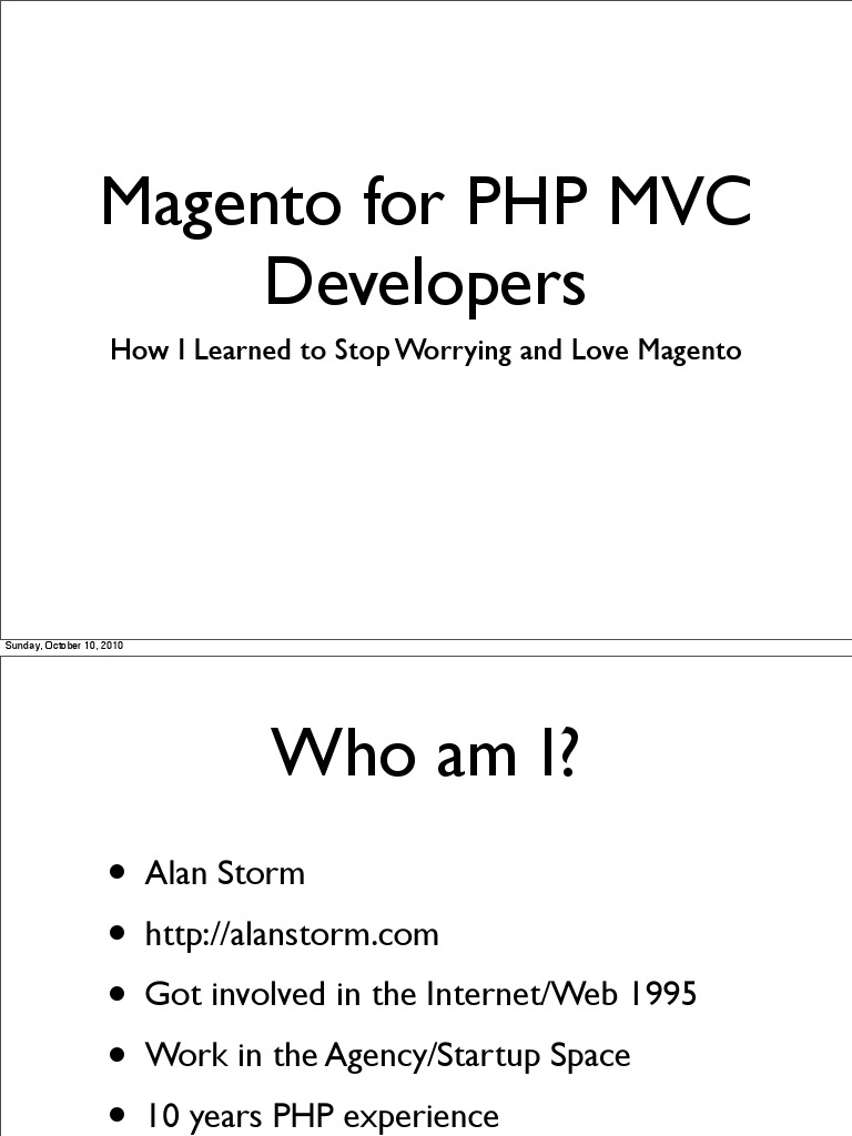 Magento For PHP MVC | PDF | Php | Class (Computer Programming)
