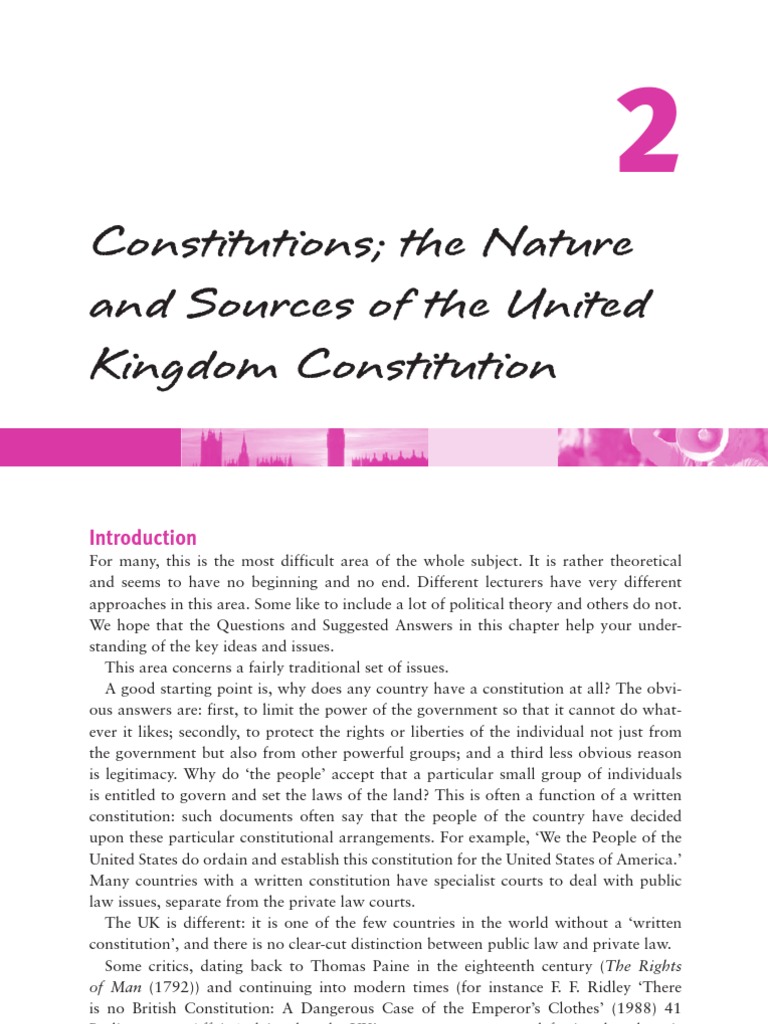 Nature & Sources of UK Constitution | PDF | Parliament Of The United ...