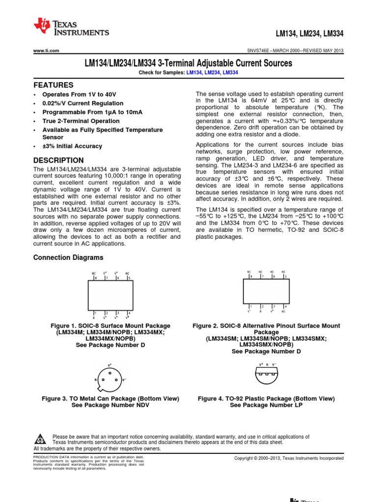 LM334 | PDF | Resistor | Diode