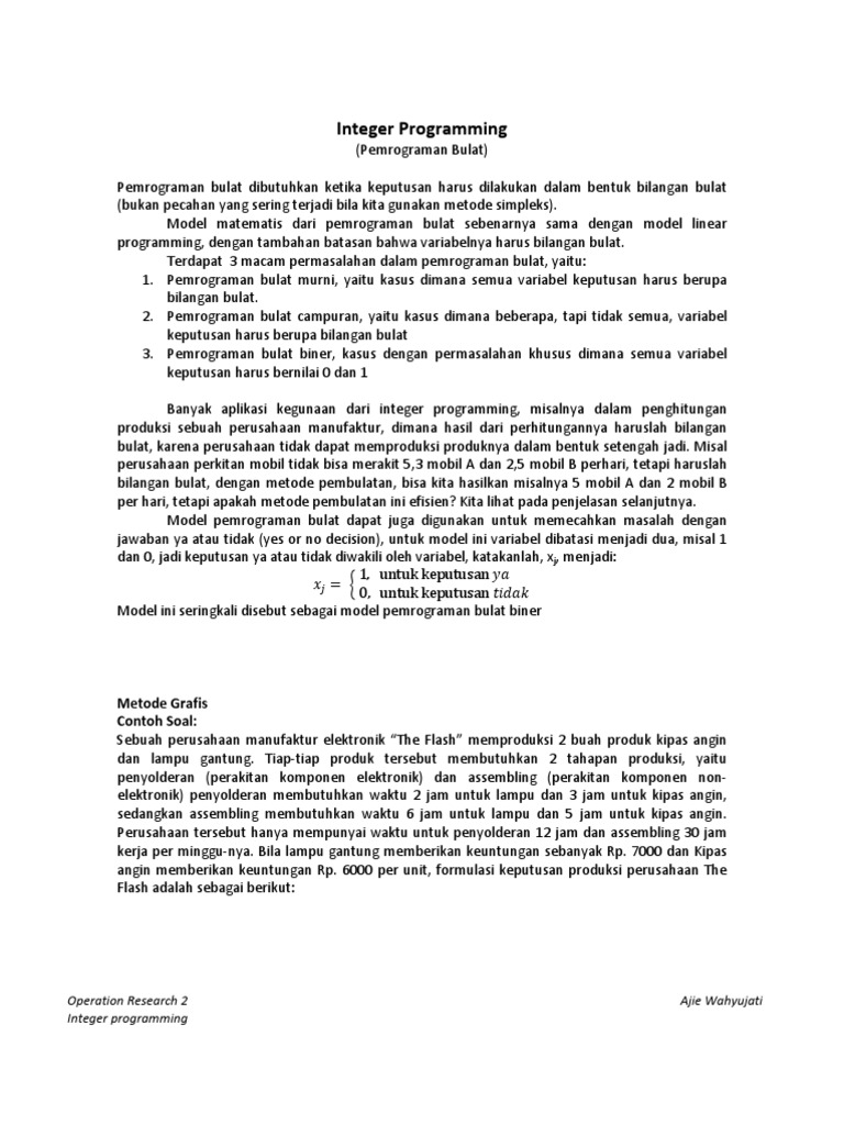 Integer Programming | PDF