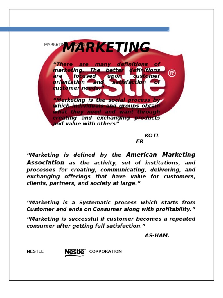 Nestlé Marketing Process Overview | PDF