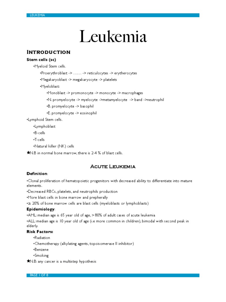 Leukemia | PDF | Leukemia | Medicine