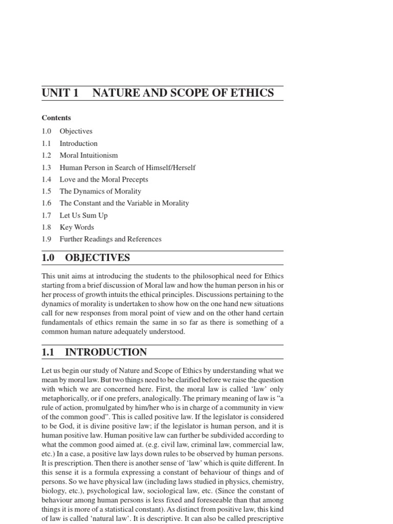 Nature and Scope of Ethics | PDF | Morality | Relativism