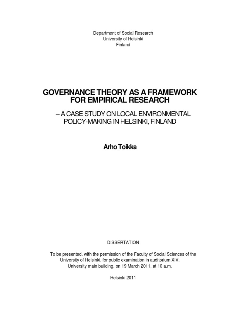 Governance Theory As A Framework | PDF | Governance | Social Network