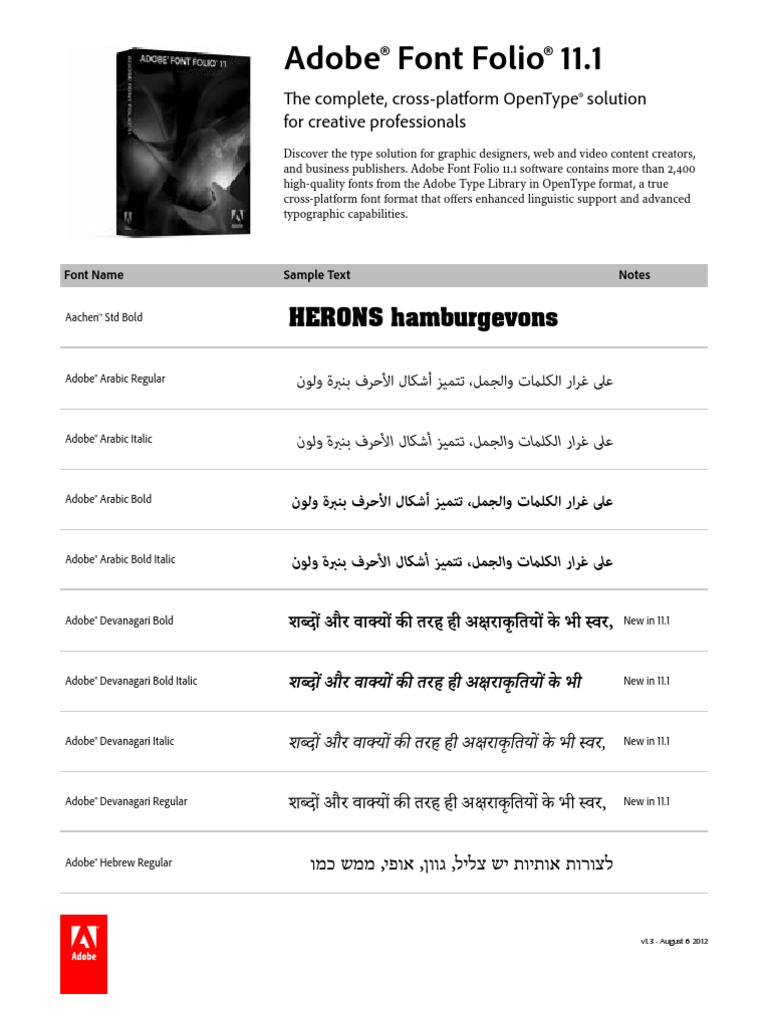 Fontfolio11.1 Font List | PDF