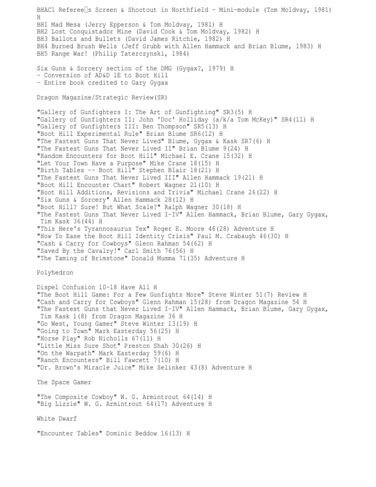 Publications With Boot Hill Content | PDF | Tsr, Inc. | Dungeons & Dragons