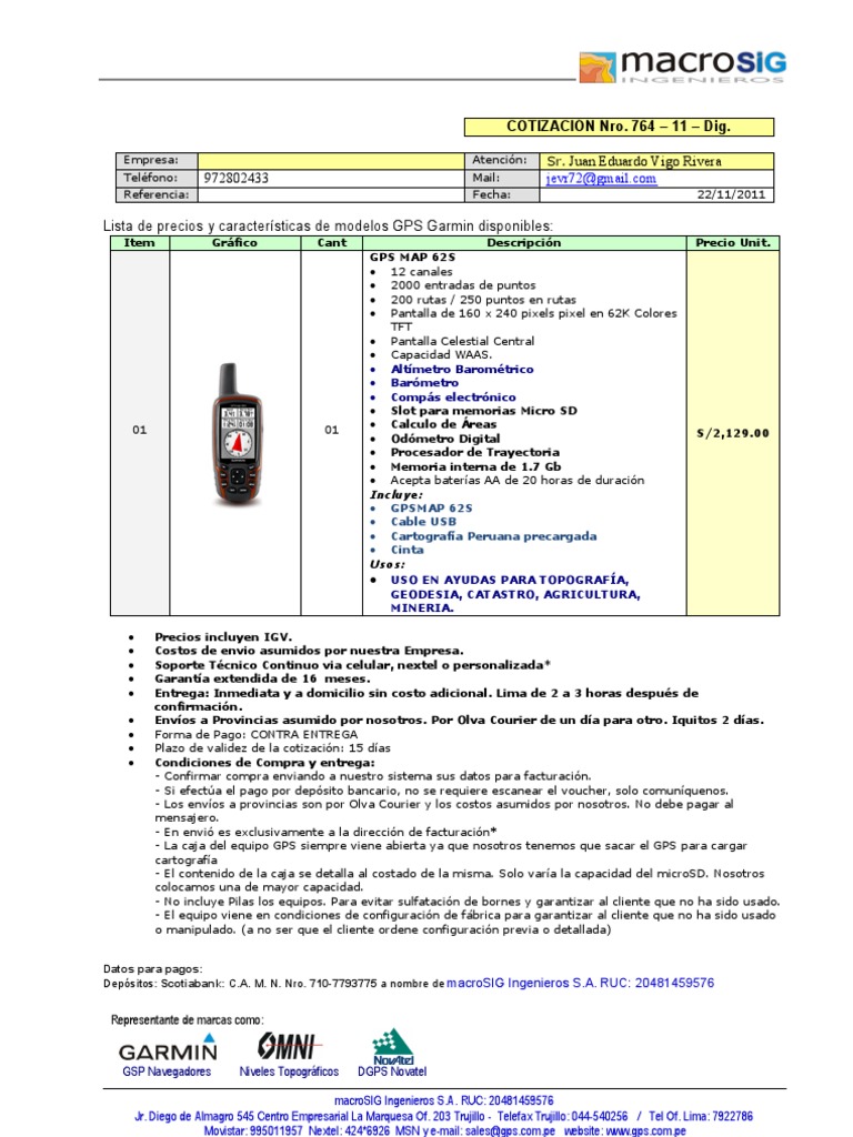 Proforma de Gps | PDF