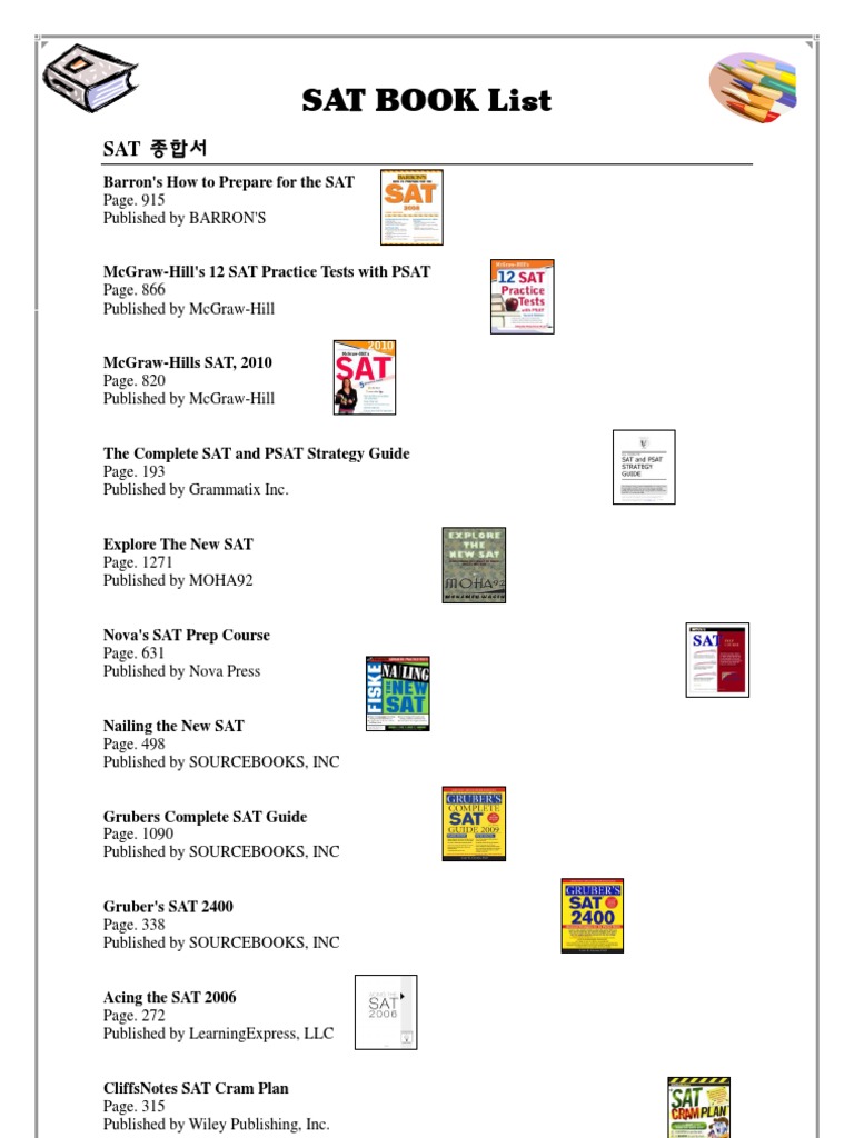 Sat Book List | PDF | Sat | Qualifications