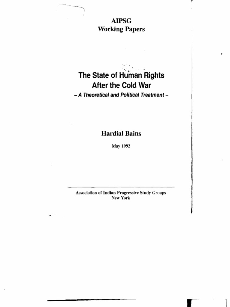 Human Rights Post-Cold War Analysis | PDF | Conscience | Human Rights