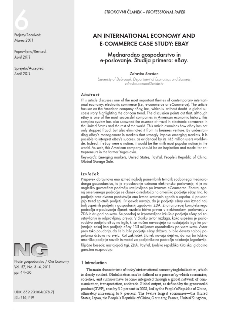 An International Economy and E-Commerce Case Study EBAY PDF | PDF | E ...